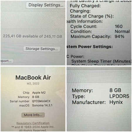 Macbook air m2 8/256