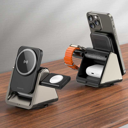 BOROFONE BQ30 Док-станция 3 в 1 Magnetic 20W iPhone 15 iWatch AirPods