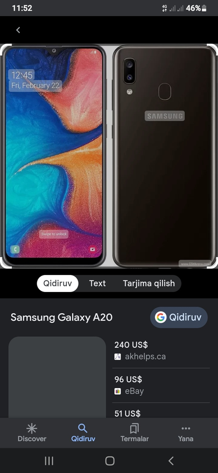 Samsung  A 20  3 32.gb holati zur kamera atp face id bittada ochadi