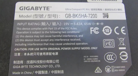 Gigabyte GB-BKi5A-7200 Mini PC