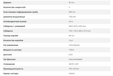 Вытяжка AVALON RH601B