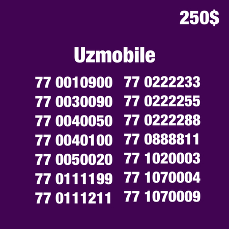 Uzmobile gold chiroyli raqamlari/ Красивые золотые номера Узмобайл