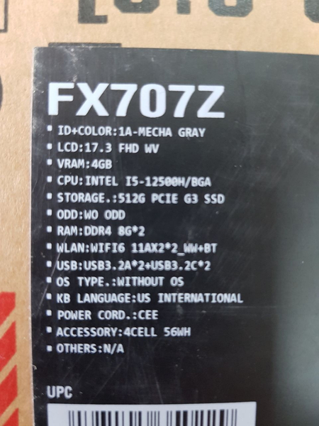 Продаётся ноутбук Asus TUF Gaming