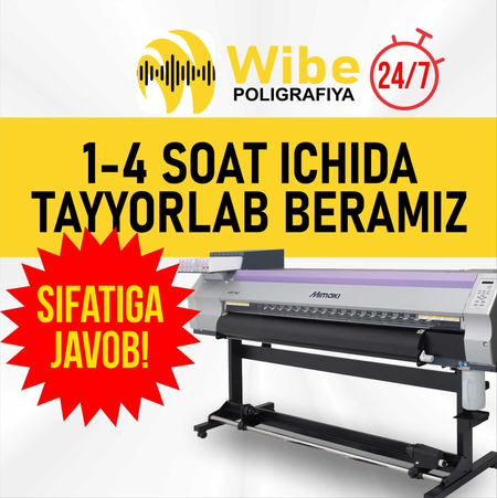 Banner, orakal(nakleyka) pechat qilamiz 1-4 soatda [setka,rollup,pauk]