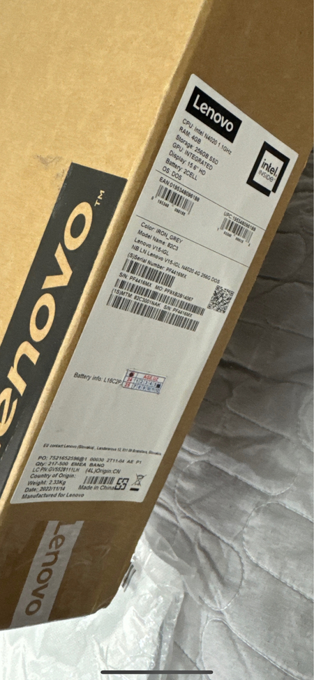 Продается НОУТБУК новый LENOVO N4020