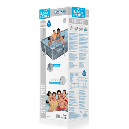 561FT Каркасный бассейн Bestway, 366х201х66см  Бесплатная Доставка