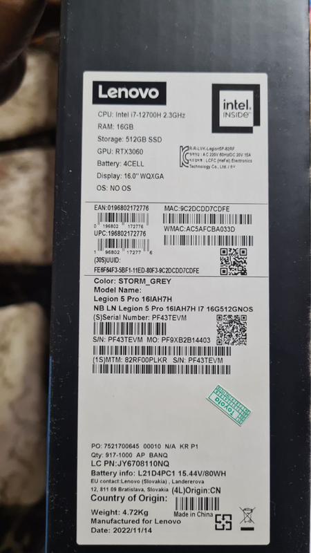 Lenovo legion 5 pro