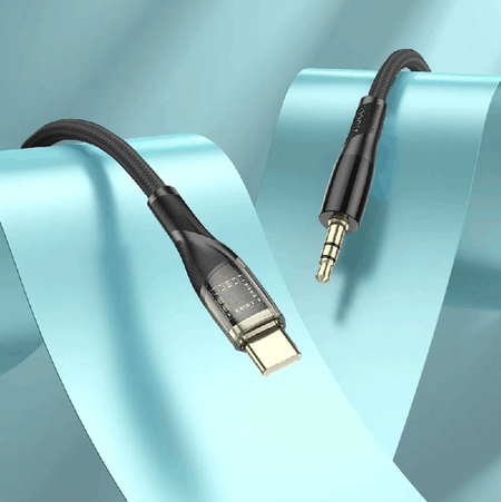 Кабель Aux - Lightning HOCO UPA25 1м черный