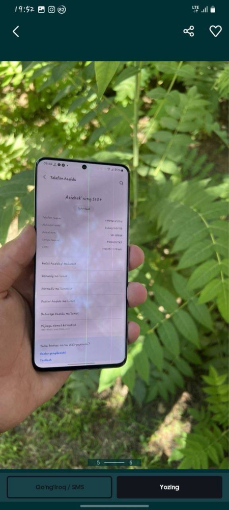 Samsung s20+ 5g.
