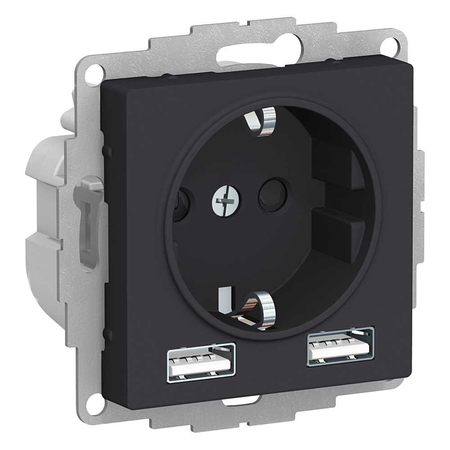 Schneider Electric. AtlasDesign. Розетка 16А с 2 USB A+A