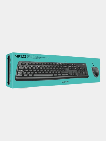 Клавиатура и мышь Logitech MK120, проводная