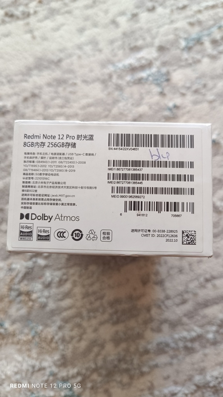Redmi note 12 pro 5g 8/256