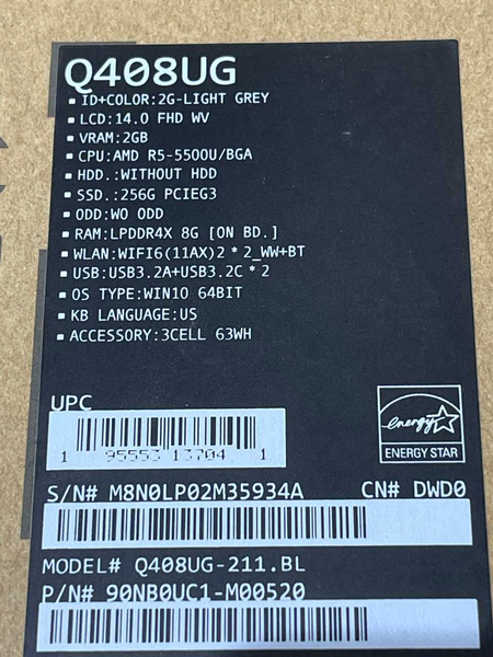 ASUS ZenBook AMD Ryzen 5 5500U озу8гб хард256ssd Nvidia mx450