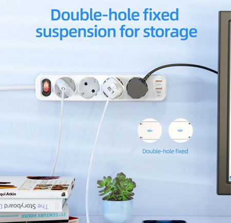 Сетевой фильтр hoco NS1 4 EU розетки 4000W