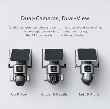 Солнечный беспроводной PTZ Камера 8 Mp UHD 4 K
