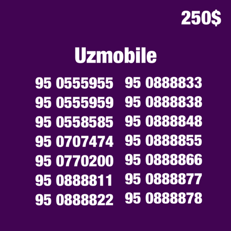 Uzmobile gold chiroyli raqamlari/ Красивые золотые номера Узмобайл