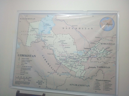 Баннер. Карта Узбекистана.