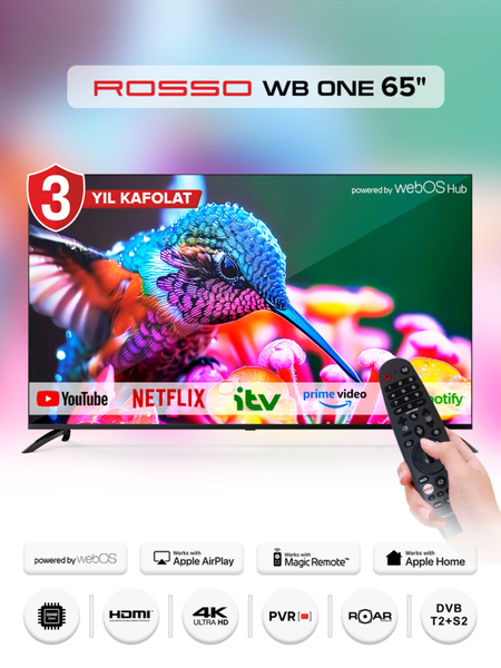 Телевизор ROSSO 65WB ONE. Для дома.