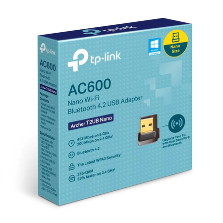 TP-Link  Archer T2UB Nano AC600 Nano Wi-Fi Bluetooth 4.2 USB Adapter