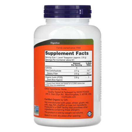 Витамины пребиотик Инулин порошок 227гр. inulin now foods USA