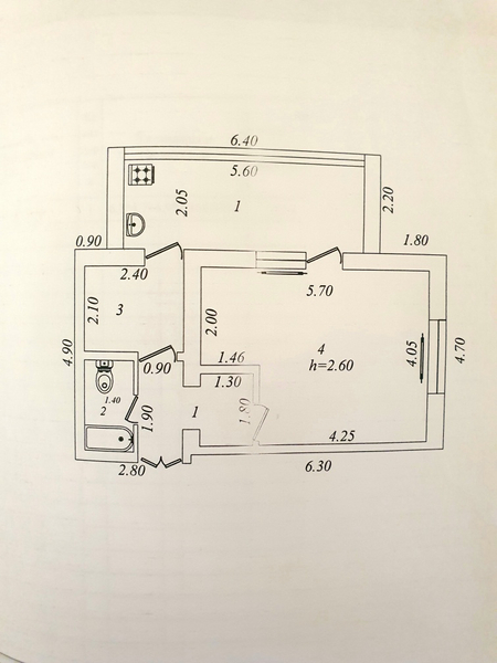 Продаётся 1×2 комнатная квартира.