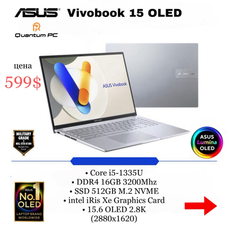 Asus Vivobook 15 OLED i5-1335U/16GB/512GB SSD 15.6 OLED 120Hz