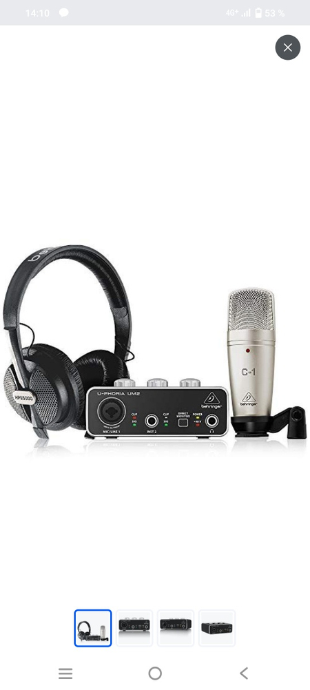 Звуковая карта Behringer um 2 + Microphon Behringer C 1