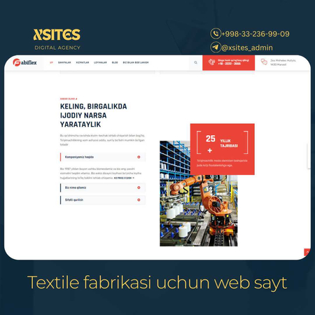 Web sayt yasash xizmati (xsitesuz)