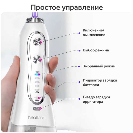 Ирригатор портативный для полости рта, беспроводной, 8 насадок