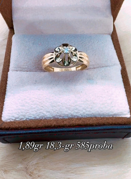 Elegantniy koltsi 585proba, 1,89gr, 1,93gr