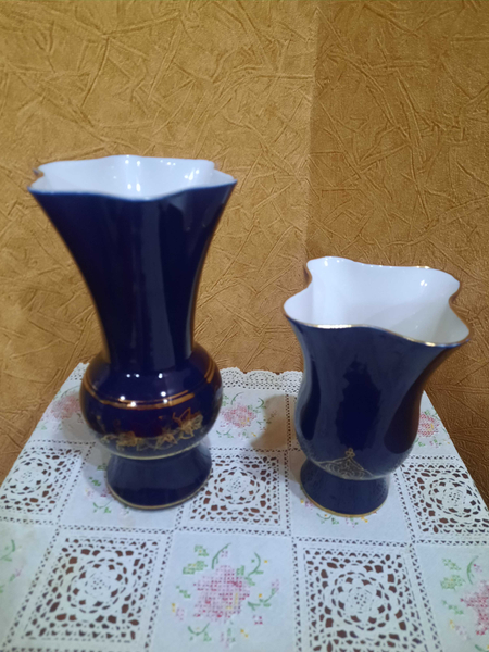 Винтажные парные вазочки, Фарфор, Бронницкий ФЗ Возрождение