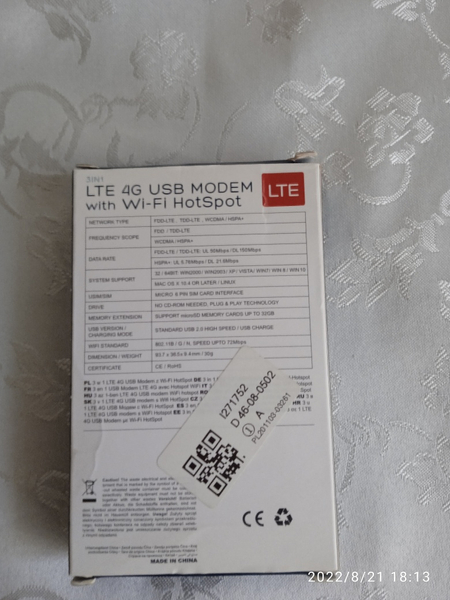 Wi fi router sim 3.4g