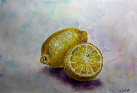 Рисованные гуашью фрукты для интерьера