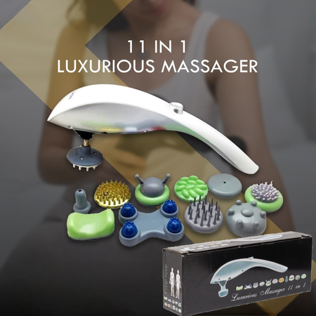 Массажер для тела Luxurious massager с 11 насадками