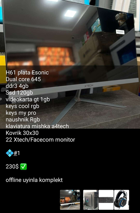 Game club uchun eng arzon narxlarda kompyuterlar faqat bizda!