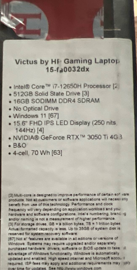 Hp Victus i7 16/512 идеальное состояние