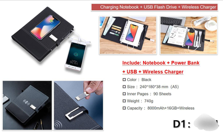 Powerbank-blaknot fleshka, zaryatka