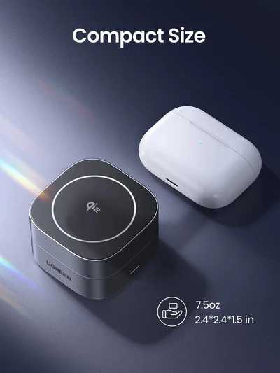 UGREEN 2-в-1 складная магнитная станция быстрой зарядки Qi2
