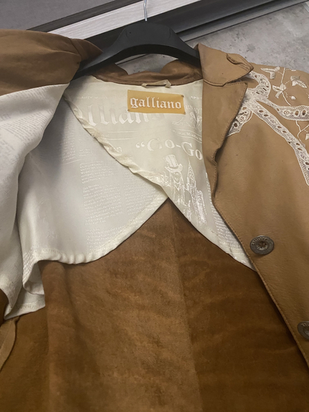 Итальянский кожаный пиджак Galliano