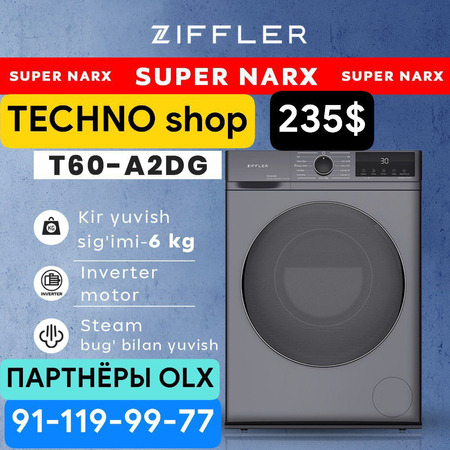 ZIFFLER 6 kg inventor/kir yuvish mashinasi/автомат стиральная машина/