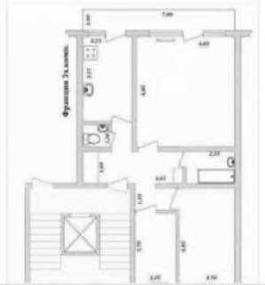 Бобур 3комн/3/9, 72м2, Разделка, Панельный. Евро Ремонт. Ор-р: РОВД