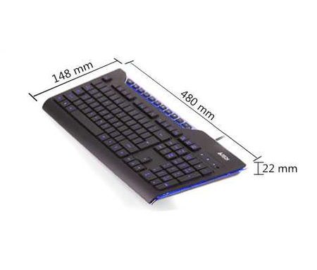 Клавиатура USB с подсветкой A4Tech KD-600L Black Light   (NT4275)