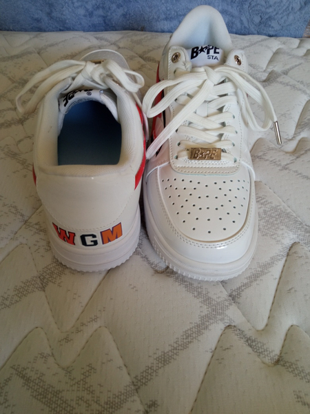 A Bathing Ape Bapesta Low White Shark