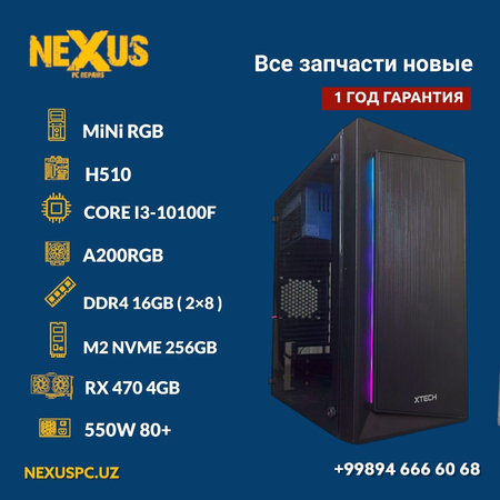 NEW KOMPYUTER Uy va game clubga i3-10/RAM 16gb/Rx 470 4gb