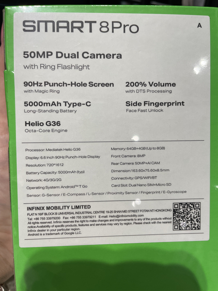 Infinix Smart 8pro 8/64