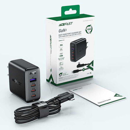 Gan Зарядка 100Watt AceFast A39 (2 метр кабель)
