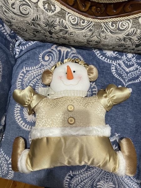 новогодняя подушка снеговик