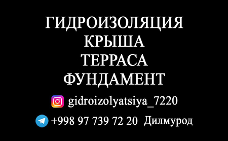 Gidroizalatsiya xizmati materialayam bor.
