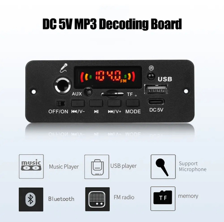 Плата декодера MP3 , Bluetooth , 2x25w