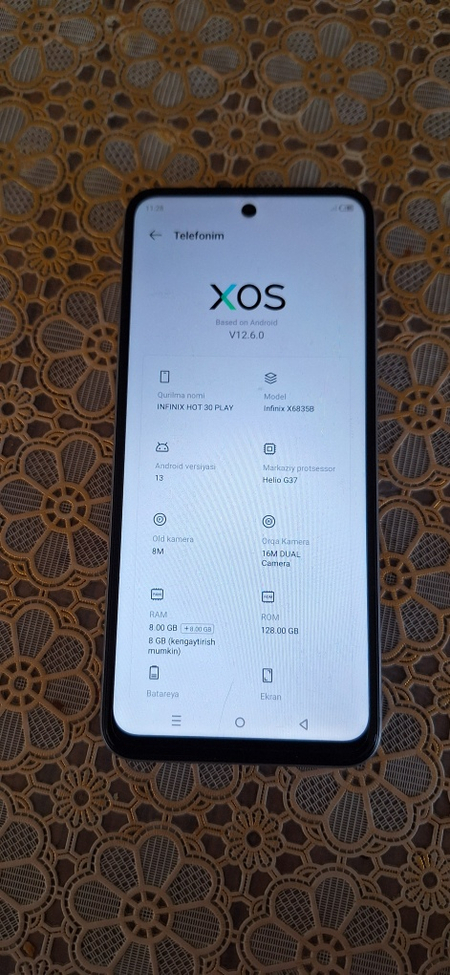 Infinix HOT 30 play 16 ga 128